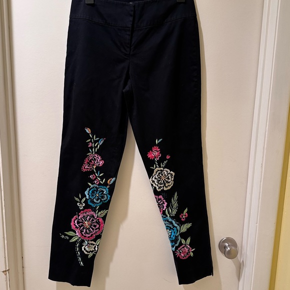Caché | Pants & Jumpsuits | Cach Embroidered Pants | Poshmark